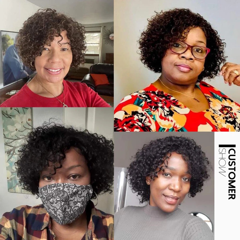 Kinky Curly Bundles With Closure Natural Human Hair Bundles Short Indi